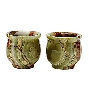 Shot Glasses Sake Cups Green Onyx Handmade Marble Tequila Shots Glass - Double Shot Glasses - Wine champagne Glass For Home Bar Small Shot