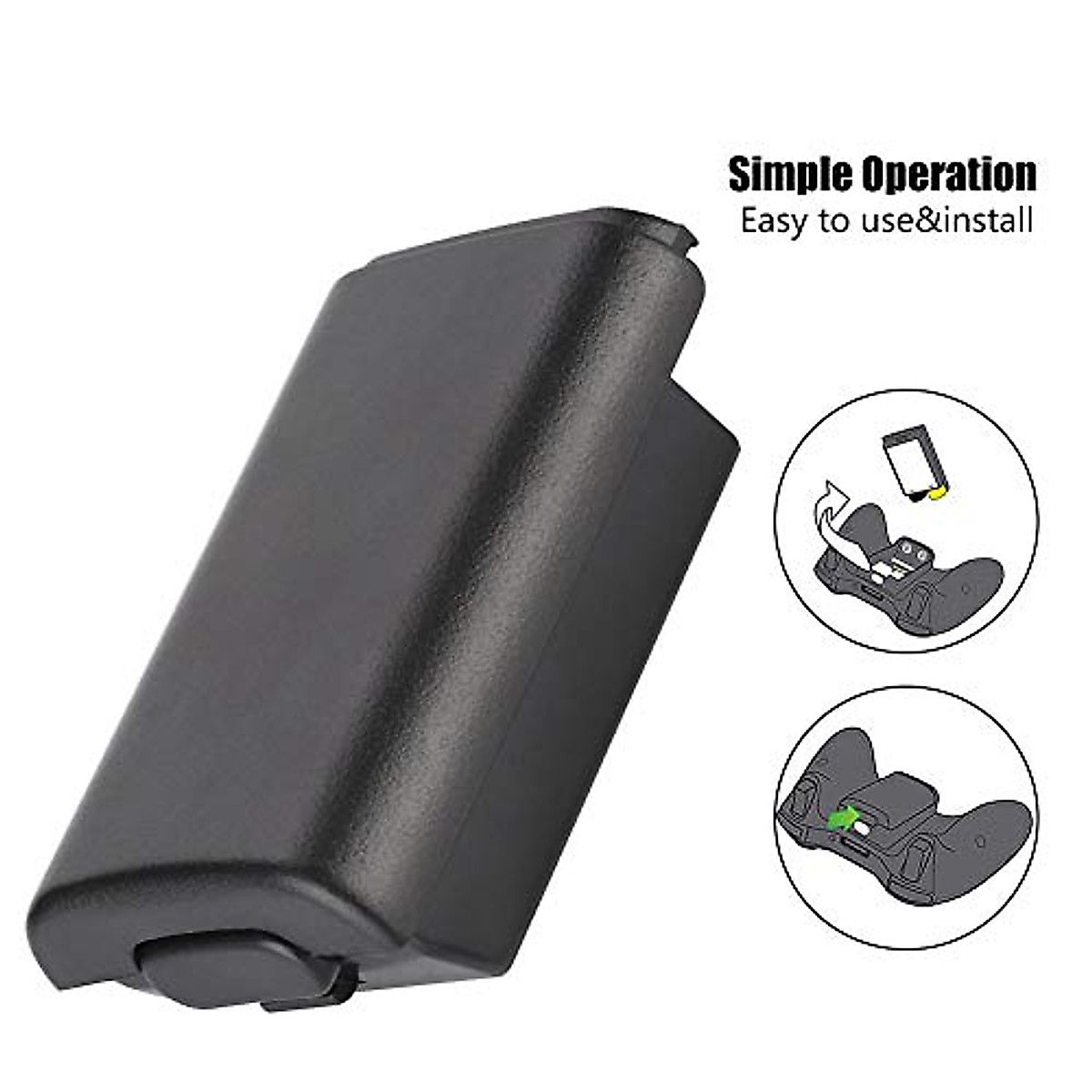 Battery Cover, Shell Case Cover Kit Anti-Abrasion Oil Injection Process Easy to Install for Game Console Controller(Black)