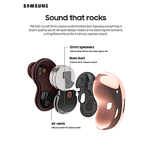 SAMSUNG Galaxy Buds Live True Wireless Bluetooth Earbuds w/ Active Noise Cancelling, Charging Case, AKG Tuned 12mm Speaker, Long Battery Life, US Version, Mystic White