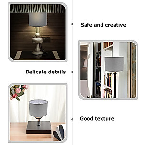 BESPORTBLE Cloth Lamp Shades Drum Lampshades for Chandeliers Floor Light and Table Lamp, Replacement Shade Natural Linen Hand Crafted Desk Cover Light Grey 20x20x18cm