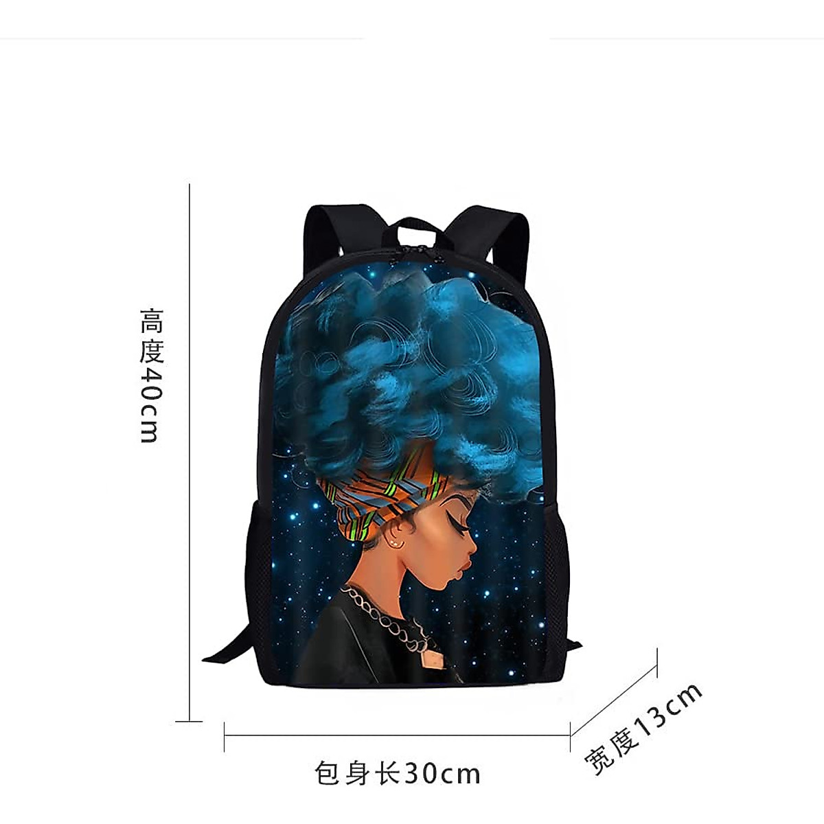 Rcuyyl African Girl Backpack Kawaii Bookbag Black Girl High-capacity Laptop Bag School For Teacher High Middle School College