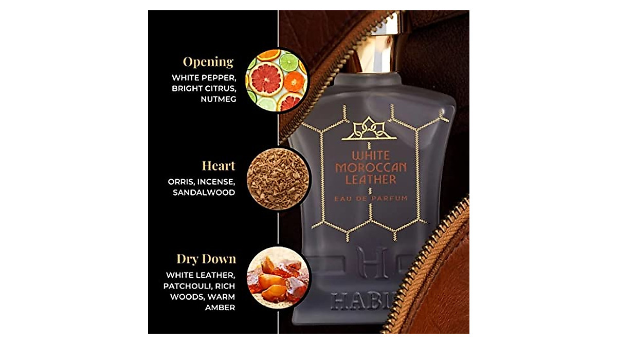 H HABIBI White Moroccan Leather Cologne for Men