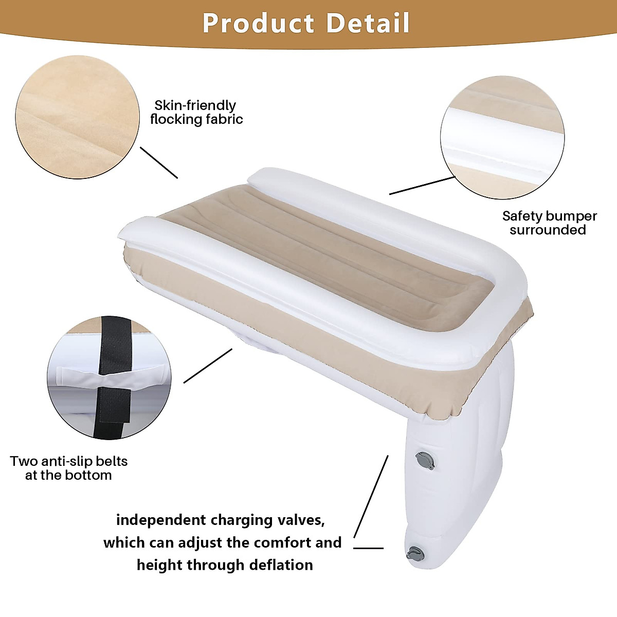 Shenglong Inflatable Airplane Bed for Kids, Toddler Travel Bed, Baby Air Mattress, Airplane Seat Extender for Kids Suit for Airplane Economy Seats, Train, Car