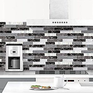 WENMER Peel and Stick Backsplash Wallpaper, Waterproof , Self Adhesive Removable Wallpaper for Kitchen Bathroom Backsplash, Tile Contact Paper for Countertop, 17.7"x 118"