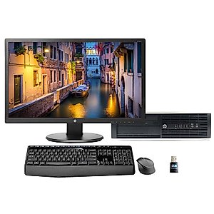 HP EliteDesk 6300 SFF, Intel i5, 8GB, 256GB SSD, Win 10, 24" Monitor, Wireless Keyboard WiFi (Renewed)
