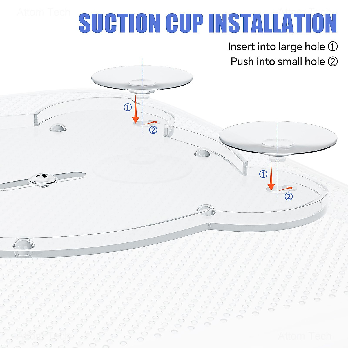 NiHome Rectangular Lazy Susan Organizer for Refrigerator, 360 Rotation Turntable, Premium PC Tray, Easy Installation, Multifunctional Organizer for Spices, Makeup & More (Large)