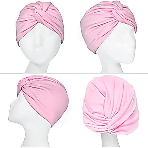 3Pack Turban Chemo Beanie, Head Wrap Cap Cotton India Headwear for Woman Cancer Patient (Black&Gray&Navy)