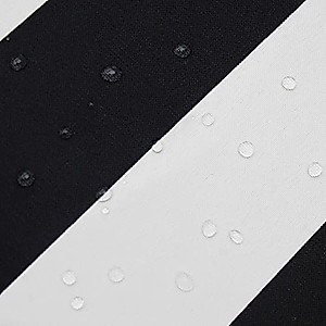 INFBLUE Tablecloth Waterproof Spillproof Polyester Fabric Table Cover with Zipper Umbrella Hole for Patio Garden (60" Round, Zippered, Black Stripe)