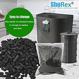 Shurex Odor Absorbing Filter Refills for Vitamix Eco 5 FoodCycler Food Waste Reducer, Replacement Activated Carbon for Vitamix Eco 5 Foodcycler Replacement Filters