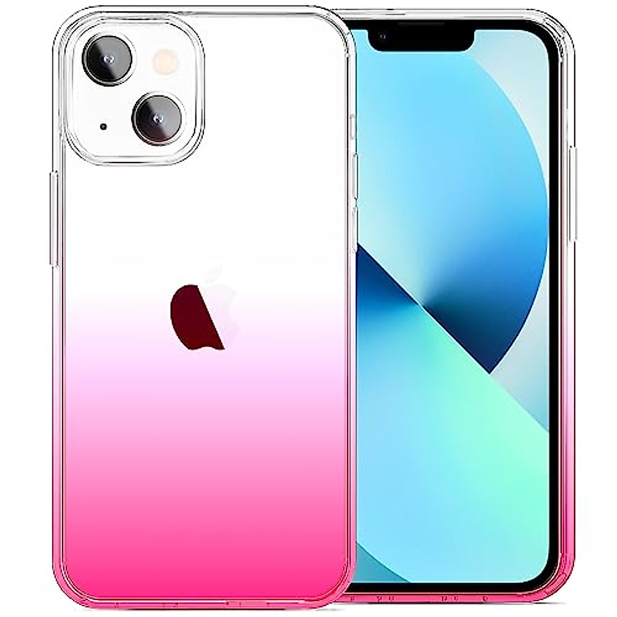 JJGoo Compatible with iPhone 13 Mini Case, Soft Transparent Shockproof Protective Slim Thin Bumper Phone Cover for iPhone 13 Mini - 5.4 inch, Gradient Pink