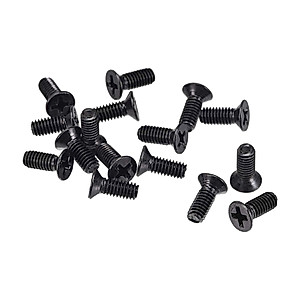 uxcell M4 x 10mm Phillips Screw Fastener Black for Laptop PC TV Fan Switch 50pcs