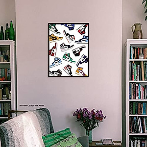Hypebeast Custom Sneaker Poster – (12x16 Inch) Unframed – AJ Wall art, Hypebeast Room Decor, Michael Jordan Poster, Sneaker Air Gym Shoes Shoebox Collection Aesthetic Cool Poster for Teen Boys Guys Men Room Dorm Bedroom Wall Decor by LIYA Design Prints