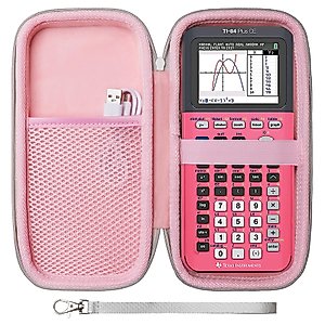 LTGEM EVA Hard Case Compatible with Texas Instruments TI-84 Plus CE/TI-84 Plus/TI-Nspire CX II CAS/TI-Nspire CX II/TI-83 Plus/TI-89 Titanium/TI-85 / TI-89 Color Graphing Calculator, Pink