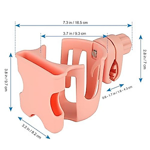 Accmor 2-in-1 Stroller Cup Holder, Universal Cup Holder for Uppababy Nuna Doona Strollers, 360° Rotatable Large Caliber Drinks Holder Cup Holder for Stroller, Bike, Wheelchair, Walker, Scooter