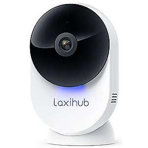 LAXIHUB 5GHz WiFi Security Camera Indoor Baby Monitor Cam White Home Pet/Dog/Cat Camera with App, 5Ghz/2.4Ghz Dual Bands,1080P FHD Night Vision, 2-Way Audio, Motion Detection Area Customized