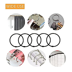 30Pcs Shower Curtain Rings Rustproof Shower Curtain Hooks for Bathroom Decorative Metal Round Shower Ring Hooks for Shower Rods Curtains (Black)