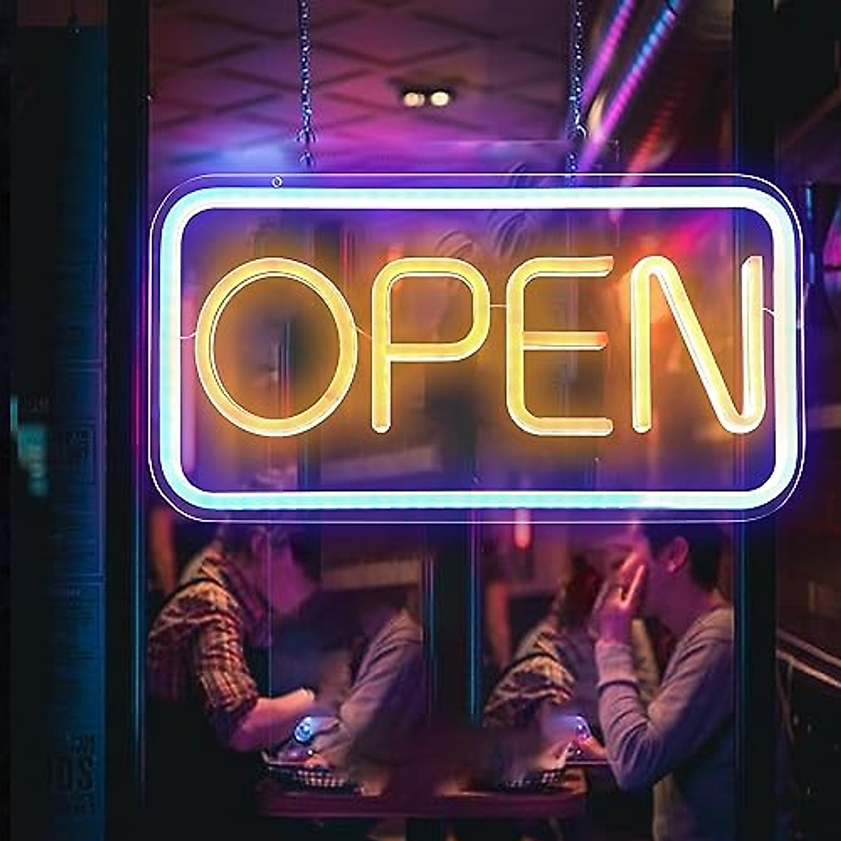 Hujemama Open Signs for Business, In operation16x9 Party Neon Light, USB Powered with ON/OFF Switch, Super Bright Open Neon Light Up Sign for Window Glass Door Shop Store Club Hotel