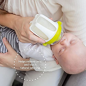 Kiinde Active Latch Silicone Baby Bottle, Anti Colic, Leak Proof, Easy to Clean, Includes 2 Medium Flow Active Latch Nipples with Covers, 4 Ounce, 2 Count, Blue