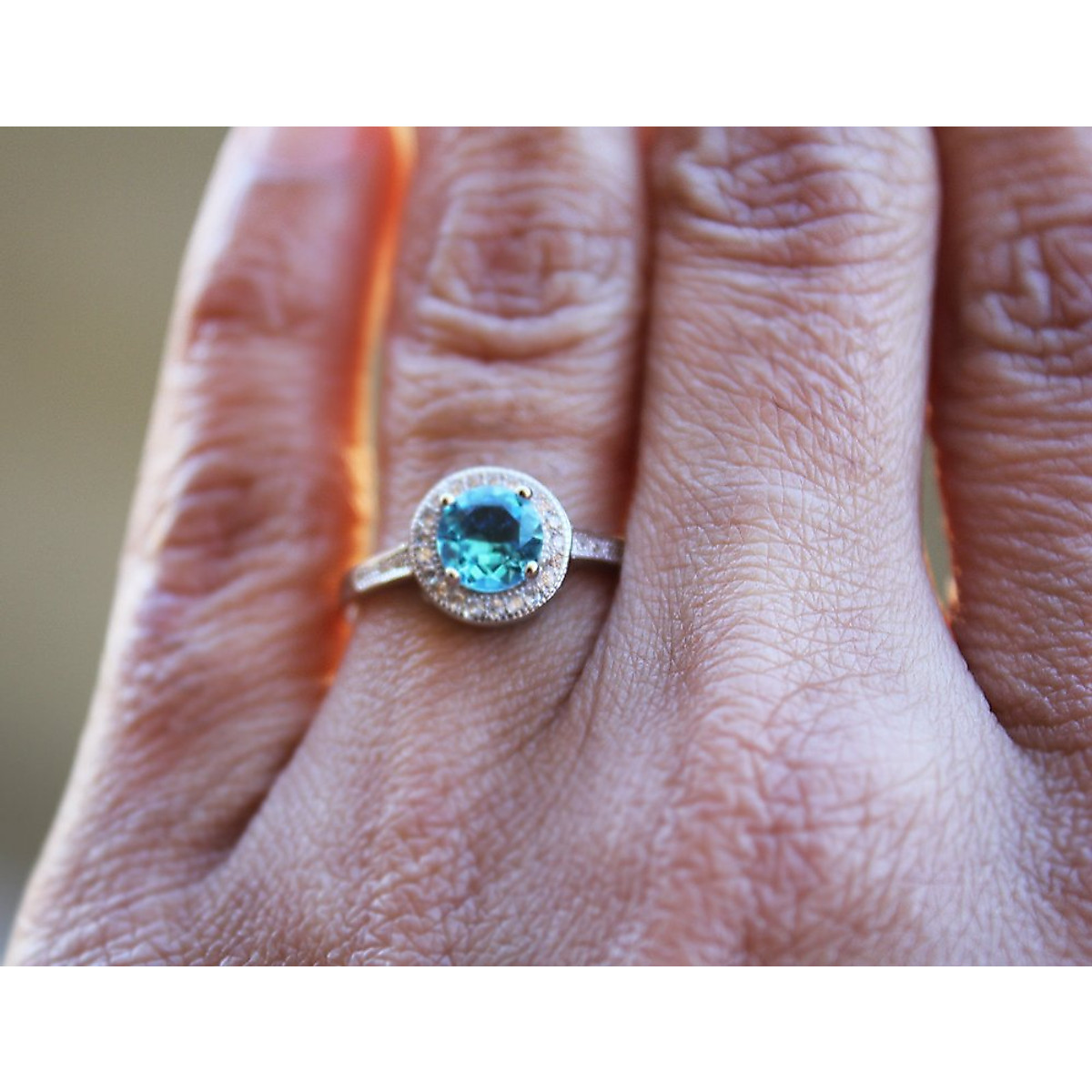 Oxford Diamond Co White Opal & Cz .925 Sterling Silver Ring size 7