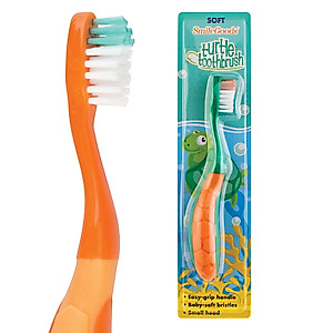 Practicon SmileGoods Y241 Turtle Toothbrush For First Time Brushers, 24 Tuft, Soft Bristle, 72 Individually Packaged Premium Toothbrushes, Assorted Colors Bulk Pack