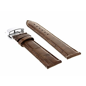 Ewatchparts 22MM LEATHER WATCH BAND STRAP COMPATIBLE WITH IWC PILOT PORTUGUESE TOP GUN + CLASP L/BROWN