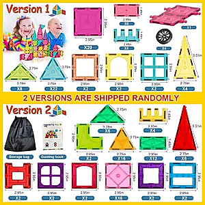 NVHH Magnetic Tiles for 3 4 5 6 7 8+Year Old Boys Girls 72PCS Oversize 3D Magnetic Building Blocks for Kids Age 3-5/STEM Toys for 4-8 Christmas Birthday Gifts