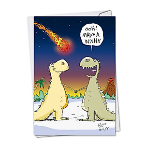 NobleWorks - Funny Birthday Greeting Card with 5 x 7 Inch Envelope (1 Card) Bday Make A Wish 9735