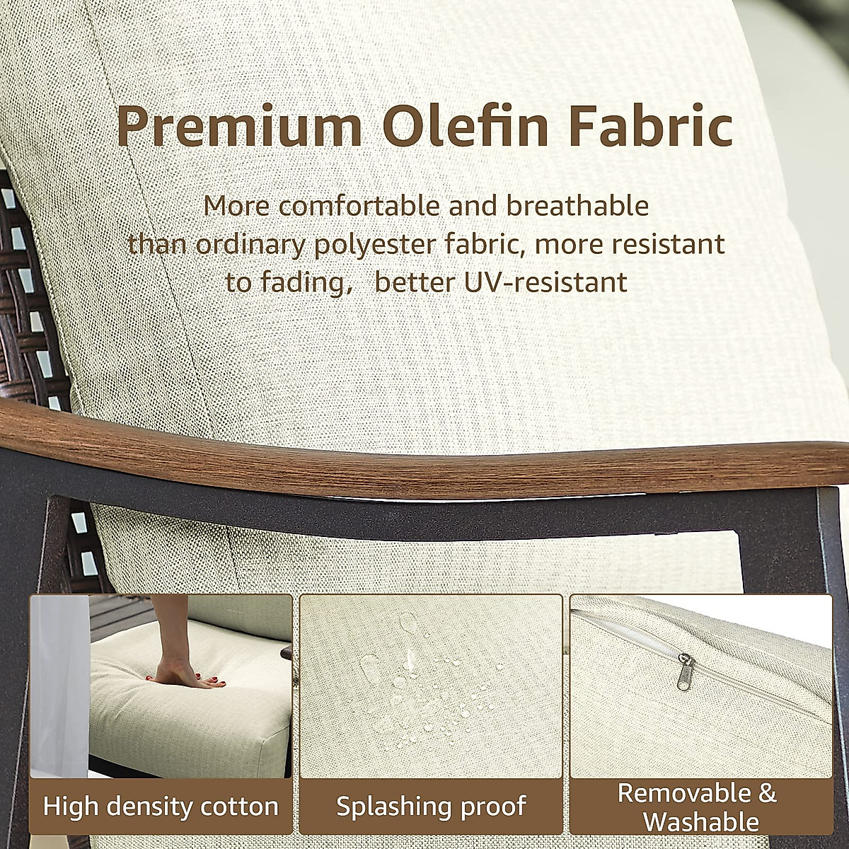 NATURAL EXPRESSIONS 6 Pieces Patio Furniture Set, Outdoor Furniture Sofa Sectional Modern Metal Patio Conversation Set with High Back Wicker Backrest & Loveseat for Balcony, Backyard, Deck, Porch