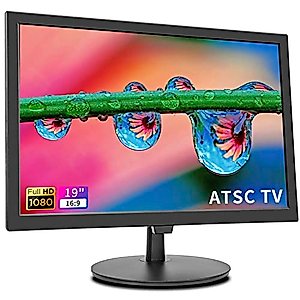 Feihe 19 Inch TV, FHD LED Flat Screen TV 1920 x 1080p IPS Display w/Digital Dual Tuners ATSC/HDMI/VGA/AV/USB, 12 Volt RV TV Built in Dual Speakers Suitable for Kitchen/RV/Caravan and Boat