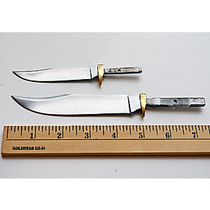 Whole Earth Supply Set of 2 Blades for Knife Making (5 1/4" & 7 1/2") Mini Hunter Blank Custom Game Hunting Blanks Skinning Knives