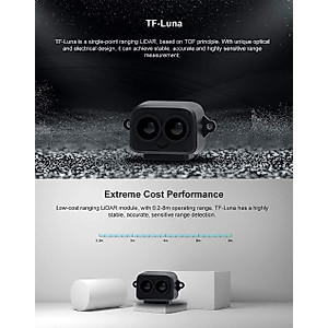 SmartFly info TF-Luna Lidar Sensor 0.1-8m Short-Range Distance Single-Point Ranging Finder Module UART / I2C Compatible with Pixhawk and Raspberry Pi for Drone/Robot Obstacle Avoidance
