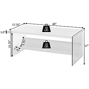 Convenience Concepts SoHo Coffee Table, Weathered White / Glass
