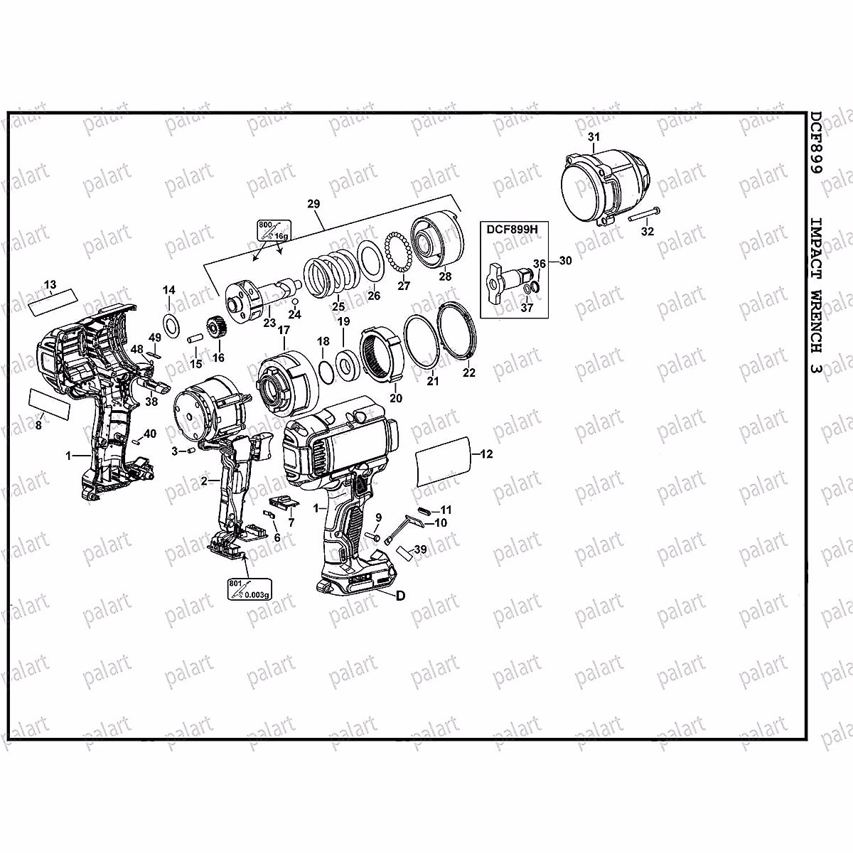 1/2'' N866410 N880093 N851276 N415875 NA039663 hog ring replacement anvil assembly Fits Dewalt Black & Decker impact wrenDCF900, DCF899 DCF899B DCF899M1 DCF899P1 DCF899P2 DCF899HB DCF899HP type 4.