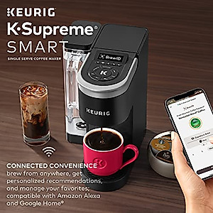 Keurig K-Supreme SMART Coffee Maker, MultiStream Technology, Brews 6-12oz Cup Sizes, Black