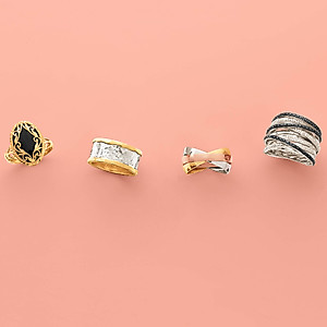 Ross-Simons Black Onyx Scrollwork Ring in 14kt Yellow Gold. Size 9