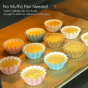 Caperci Grease-Resistant Pink Mini Cupcake Liners 200 Counts - Heavy Duty Paper Muffin Baking Cups, Odorless, No Muffin Pan Needed, Easily Peels (Pink)