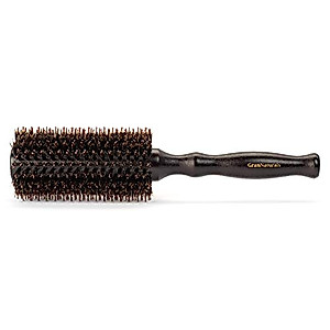 Boar Bristle Round Hair Brush - 2.2 Inch Diameter - Blow Dryer & Curling Roll Styling Hairbrush with Natural Wooden Handle for Women & Men - Used While Blow Drying to Style, Curl, and Dry Hair