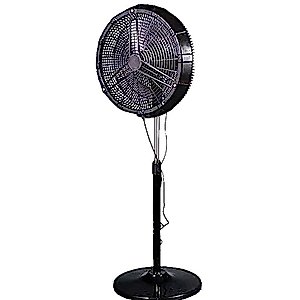 Optimus 18" Outdoor Oscillating Stand Misting Fan, Black