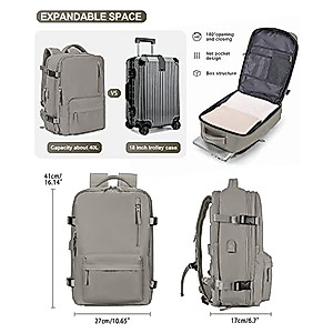 VGCUB Carry on Backpack,Large Travel Backpack for Women Men Airline Approved Gym Backpack Waterproof Business Laptop Daypack, Brown