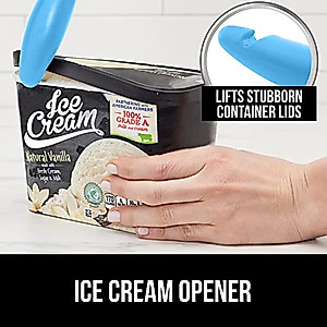 Gorilla Grip Large, Comfortable Handle, Heavy Duty Ice Cream Scoop, Professional Grade Scooper, Get Perfect Shape Scoops, Great for Spooning Frozen Hard Gelato and Sorbet, Cookie Dough, Melon, Aqua