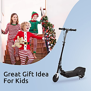 MAXTRA Folding Electric Scooter, Adjustable Handlebar Height for Kids Ages 6-12, up to 10mph ＆ 60 Long Battery Life