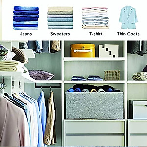 Jean organizer, 2 Pack incl lint brush, 7 grid closet organizer w/handles, Pant/Sweater organizer, Jean organizer for closet/drawer, foldable wardrobe organizer, dividers for Jeans|Pants|Shirts