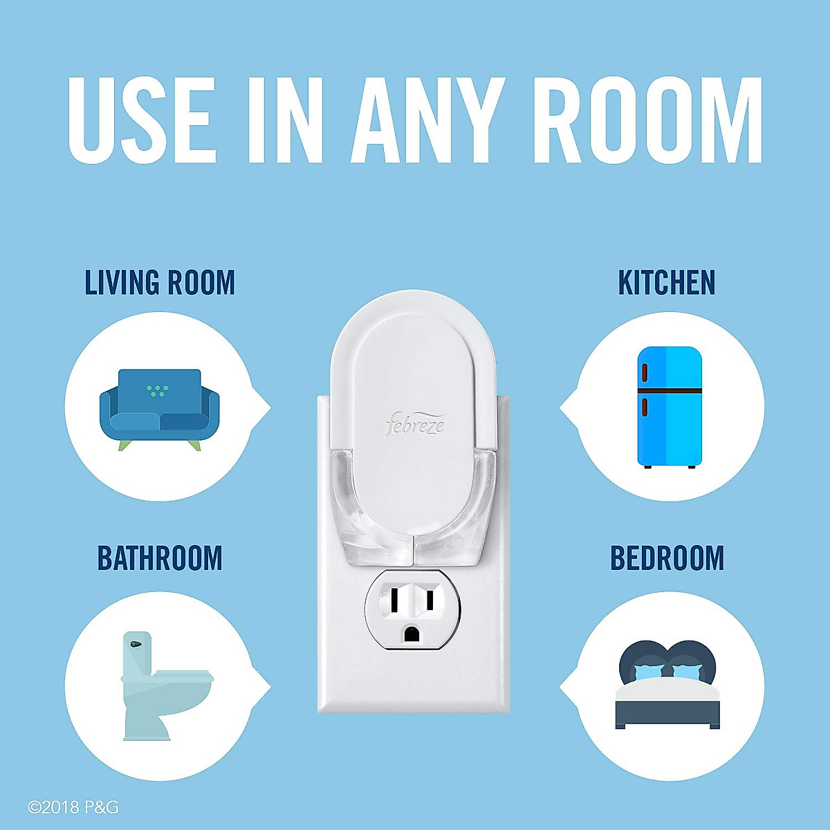 Febreze Plug In Air Freshener Fade Defy Plugs, Scented Oil Warmer- Pack of 4