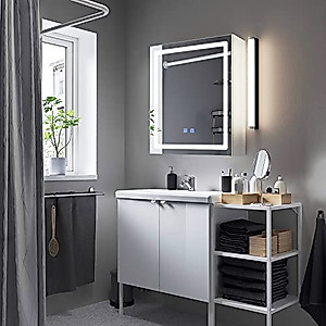 VOWNER Bathroom Medicine Cabinet with LED Lights and Mirror, Wall Mounted Mirror Cabinet with Adjustable Shelf, Defogger, Memory 3-Color Mode, Dimmer, Anti-Fog (20"×24")