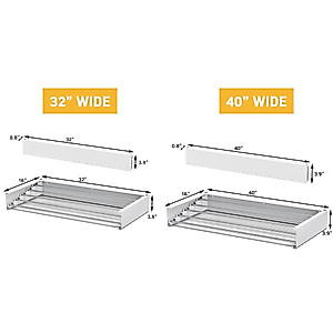 Rove Home Space Saving Wall Mounted Clothes Drying Rack | Retractable Wall Hanger Towel Holder | 5 Aluminum Rods, 40lb Capacity for Laundry Bathroom with Wall Template (32 Inches)