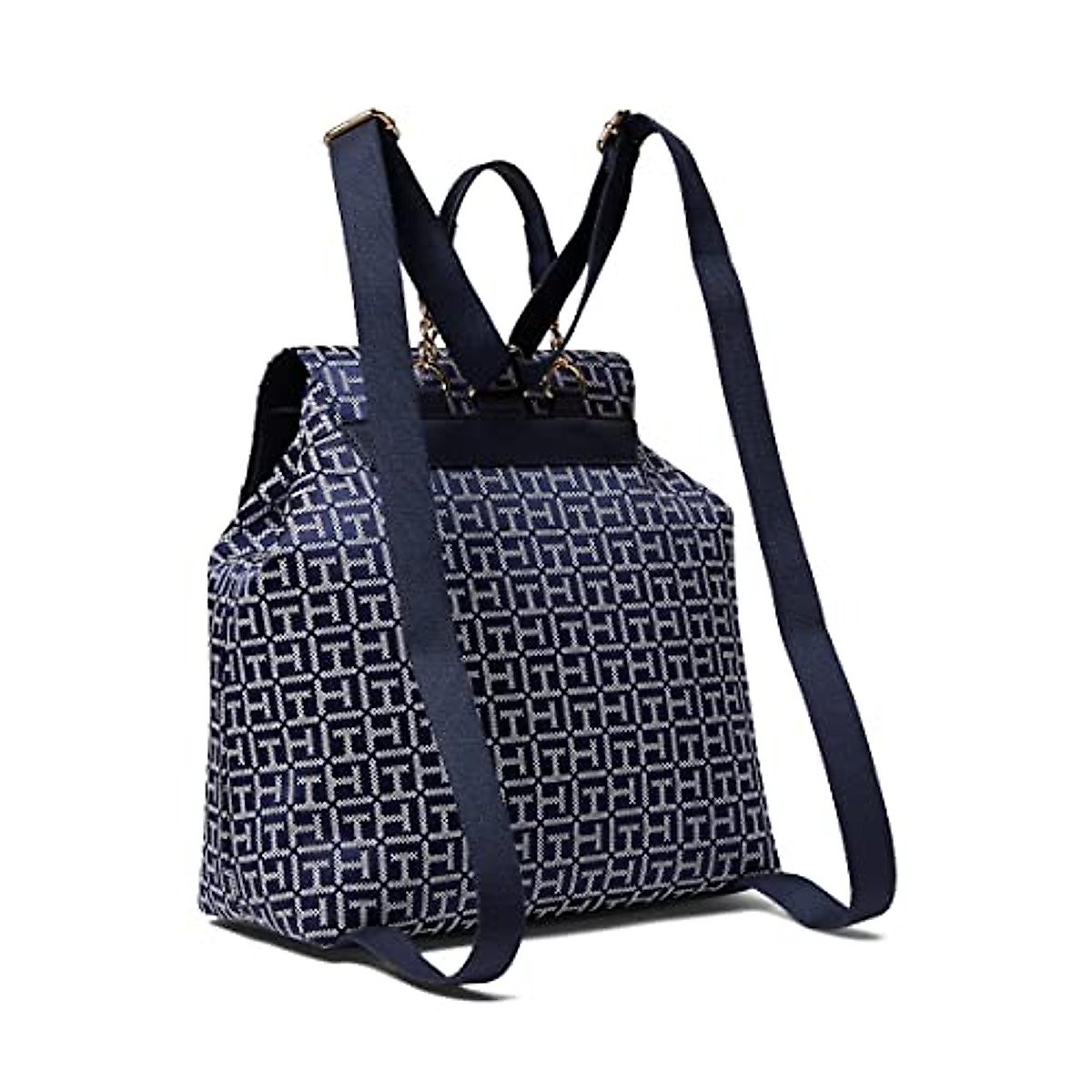 Tommy Hilfiger Camilla II Flap Backpack-Square Monogram Jacquard Navy/White One Size