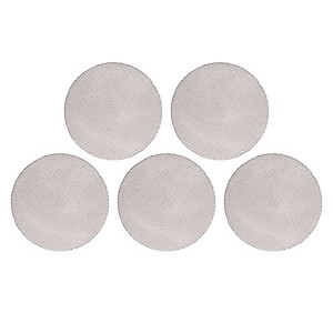 Garden kit 5Pcs High Temperature Resistant Barbecue Round Mat Reusable Non Stick BBQ Grill Grid Slice Pizza Mat 36cm Diameter(棕色)