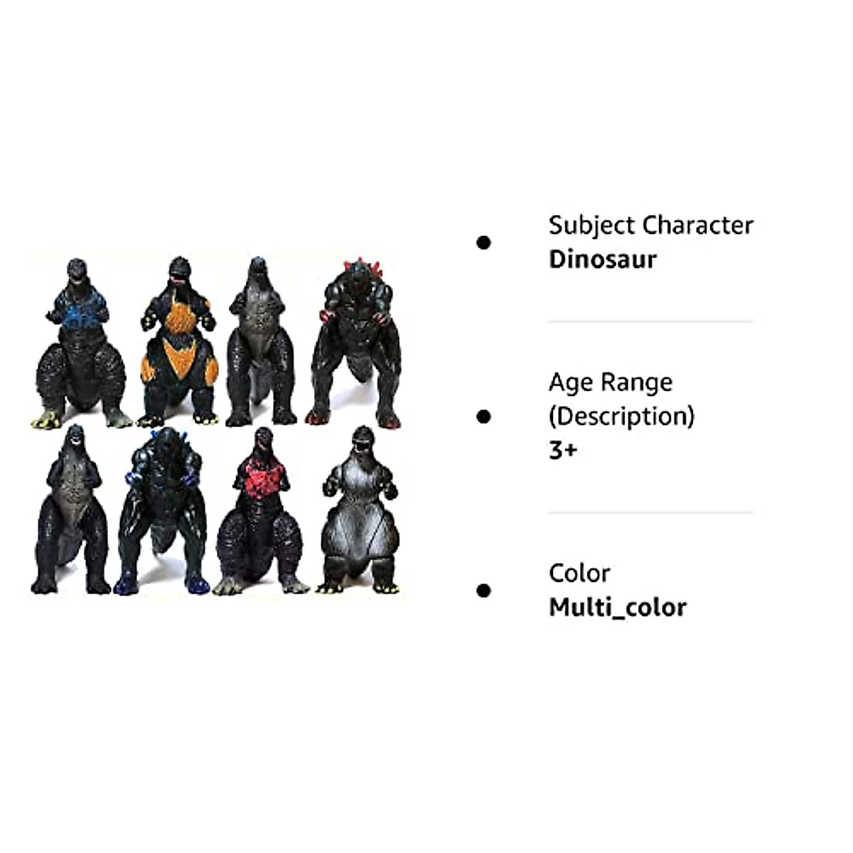 EZFun Set of 8 Godzilla Toys Movable Joint Birthday Kids 2019 Action Figures King of the Monsters Burning Heisei Mecha Ghidorah Pack Plastic Mini Dinosaur Playsets Cake Toppers Package