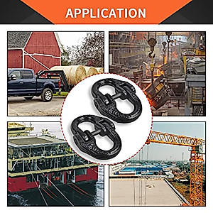 TBAPFS 1/2" Grade 80 Alloy Steel Hammerlock Coupling Link, Tow Hitch Hammer Lock Safety Trailer Chain Adapter Connector Link for Heavy Super Duty Truck Chain Hitch, 12000 Lbs Work Load Limit - Black