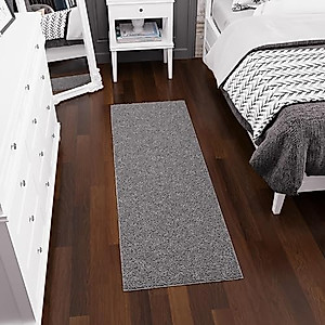 Ottomanson Luxury Collection Indoor Solid Design Rubber Back 2x6 Soft Pile Shag Rug for Hallway, Entryway, Kitchen, Living Room, Bedroom, Bathroom, Runner-2' x 6', Dark Gray